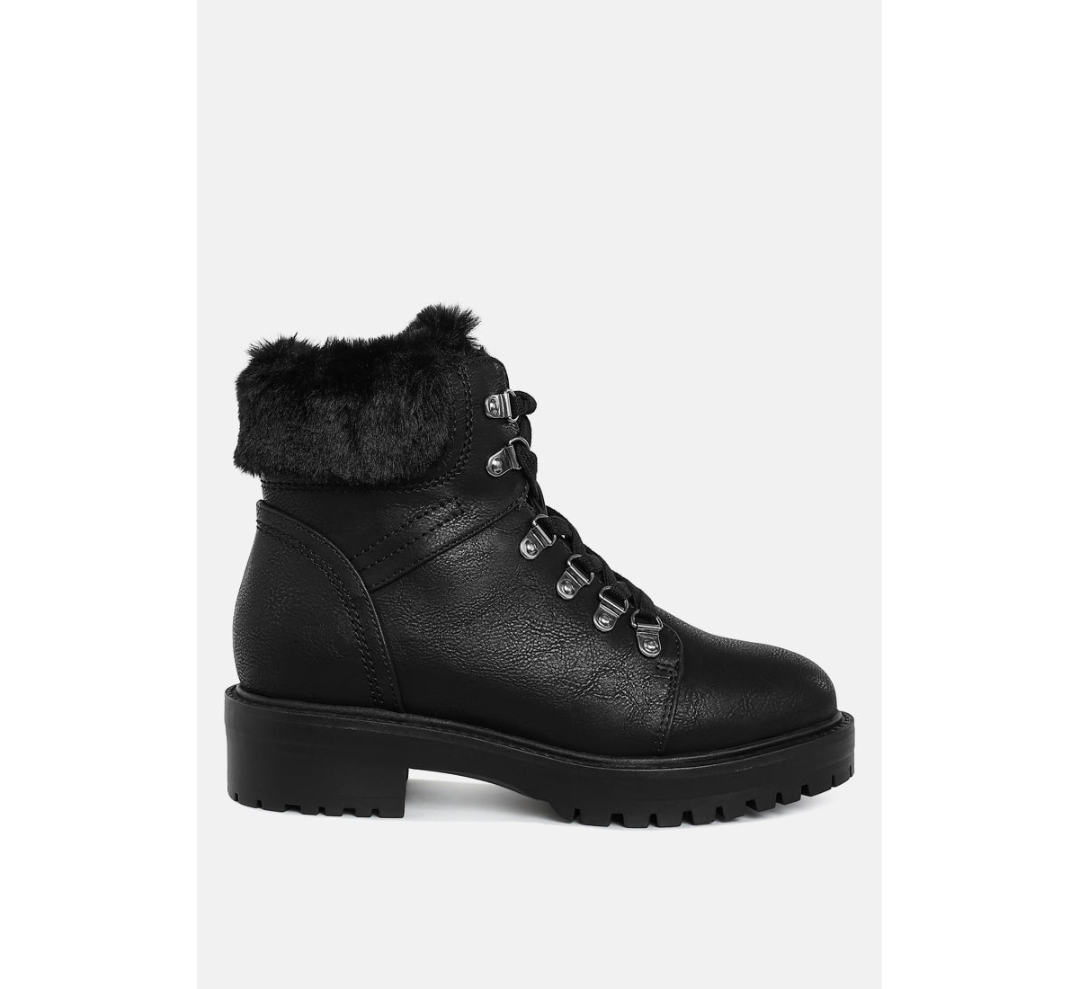Click here for Maranta Faux Fur Collar Ankle Boots - Black prices