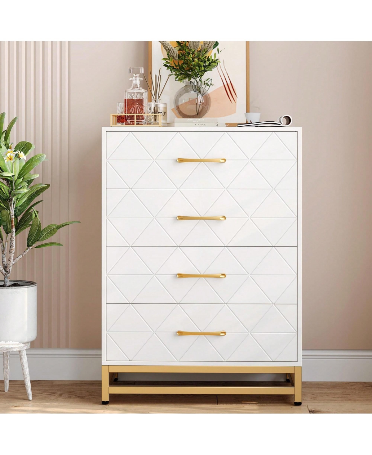 Click here for Dresser For Bedroom With 4 Drawers And Metal Handl... prices