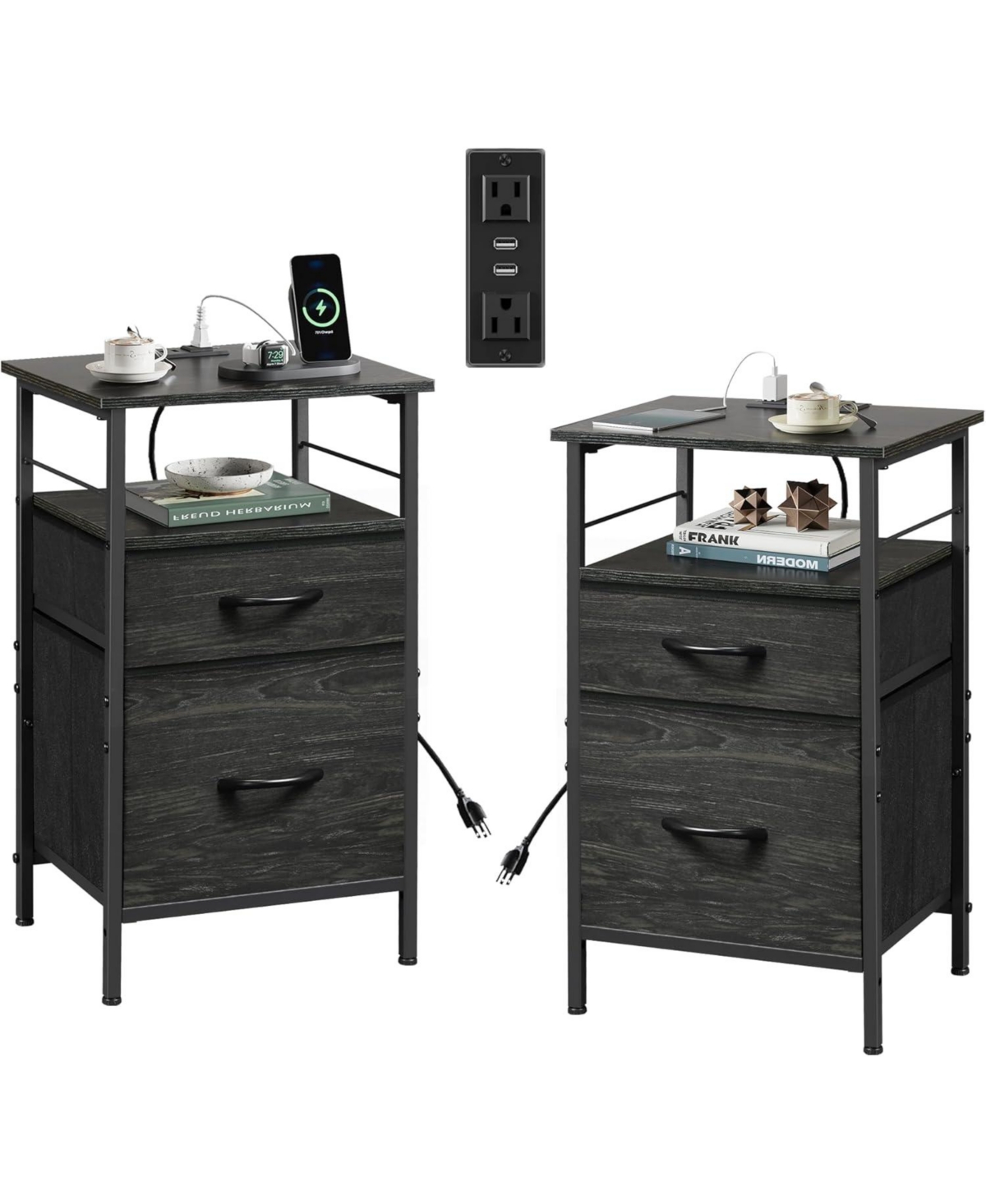 Click here for Wlive Nightstand Set of 2 with Charging Station  E... prices