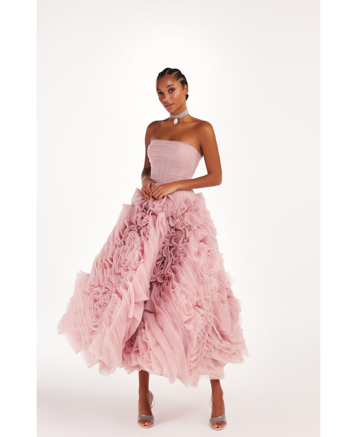 Click here for Milla Womens Dramatically Flowered Tulle Dress - M... prices