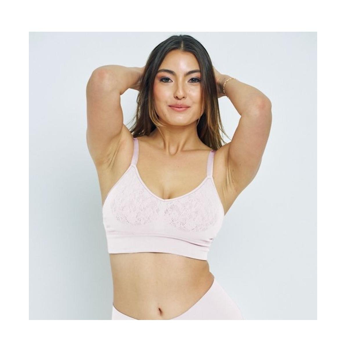 Click here for Mindd Womens The Mid V Lined Wire-free Bra - Blush prices