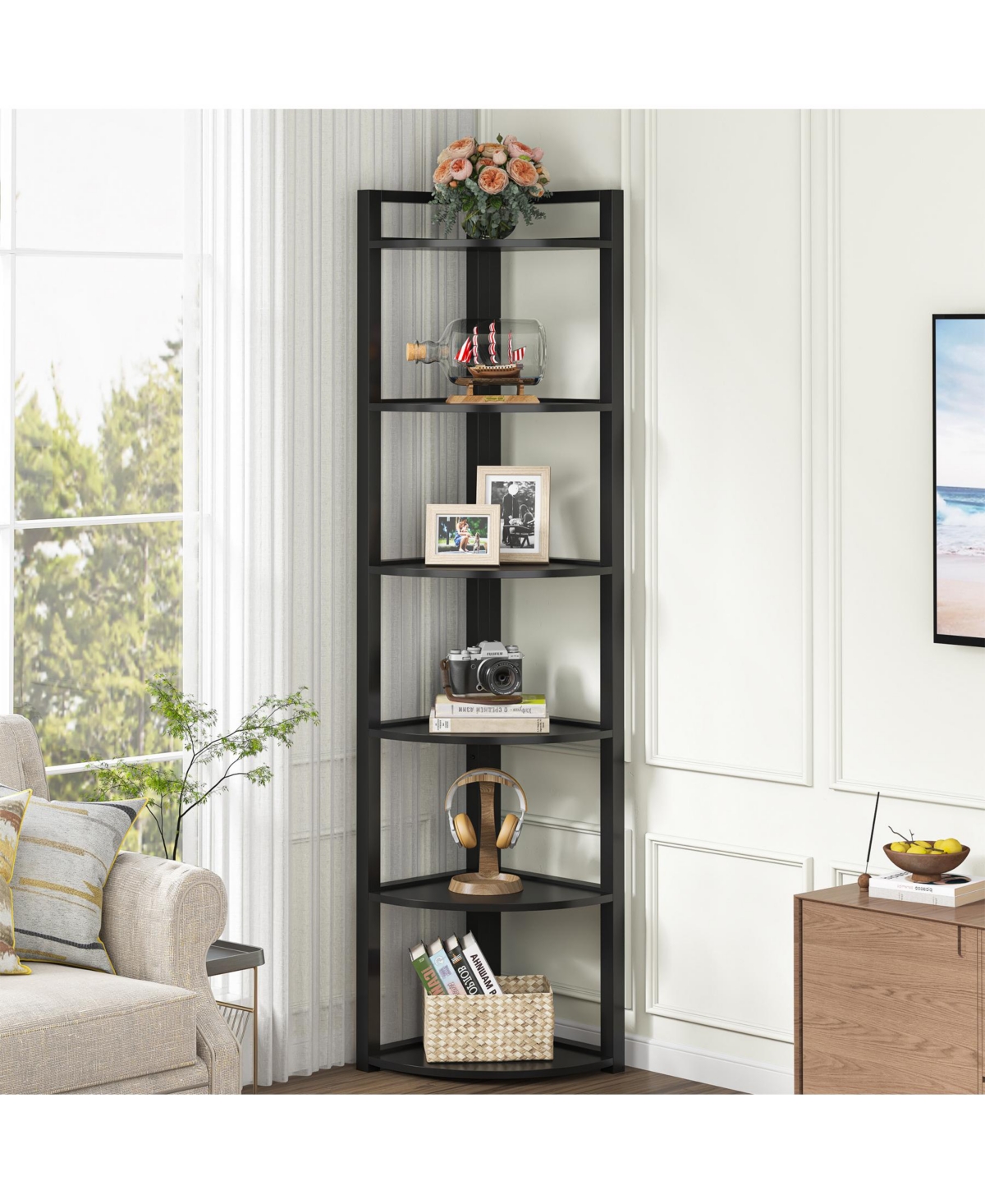 Click here for Tribesigns 70.9 Inch Tall Corner Bookshelf Small B... prices