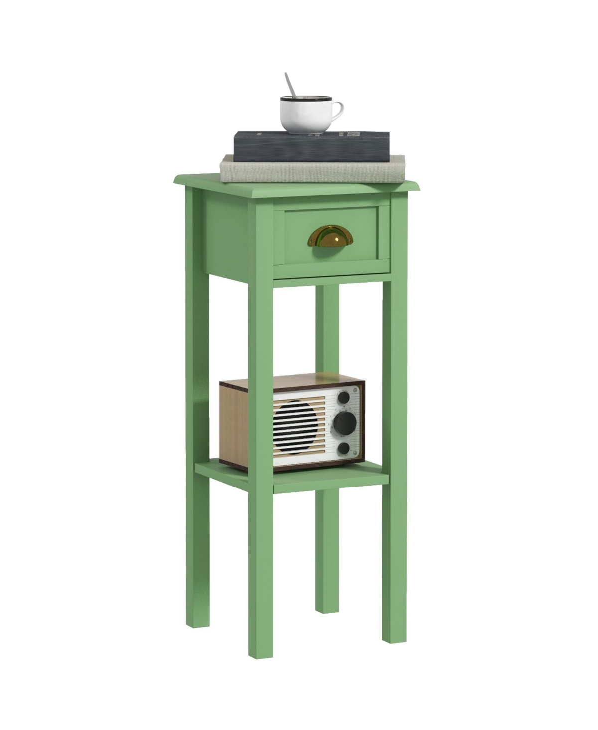 Click here for Homcom 2-Tier Side Table with Drawer Shelf for Liv... prices
