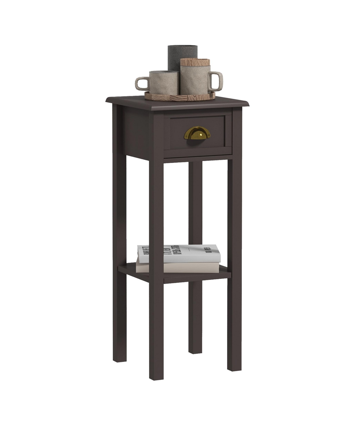 Click here for Homcom 2-Tier Side Table with Drawer Shelf for Liv... prices