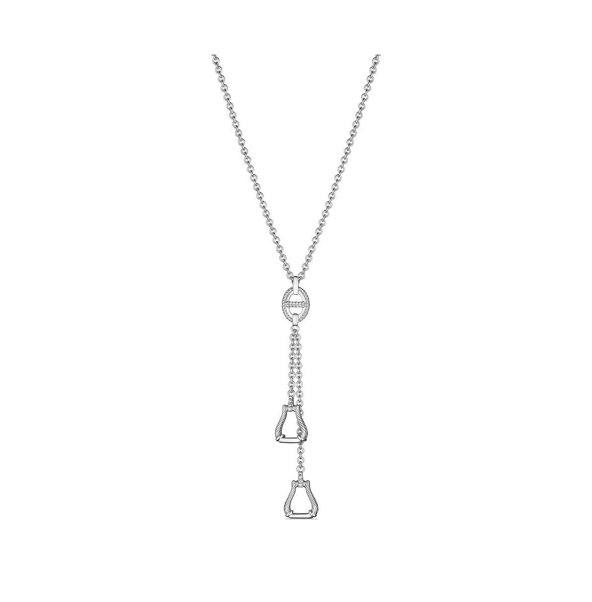 Click here for Vienna Double Stirrup Necklace with Diamonds - Sil... prices