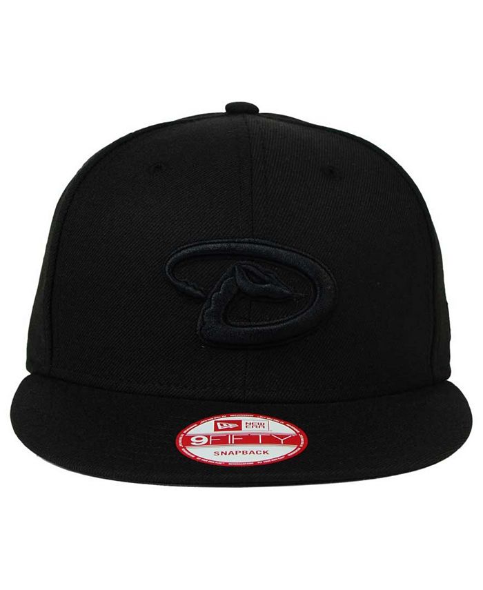 New Era Arizona Diamondbacks Black on Black 9FIFTY Snapback Cap - Macy's