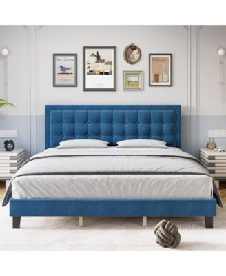 Click here for Queen Bed Frame With Adjustable Linen Button Tufte... prices