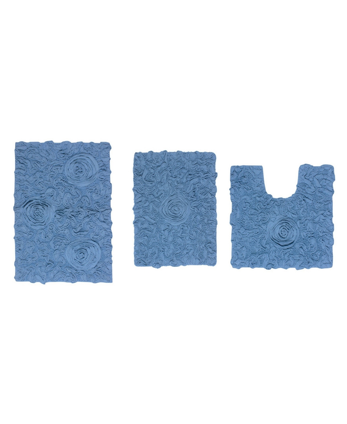 Click here for Home Weavers Bell Flower 3-Pc. Bath Rug Set - Sky... prices