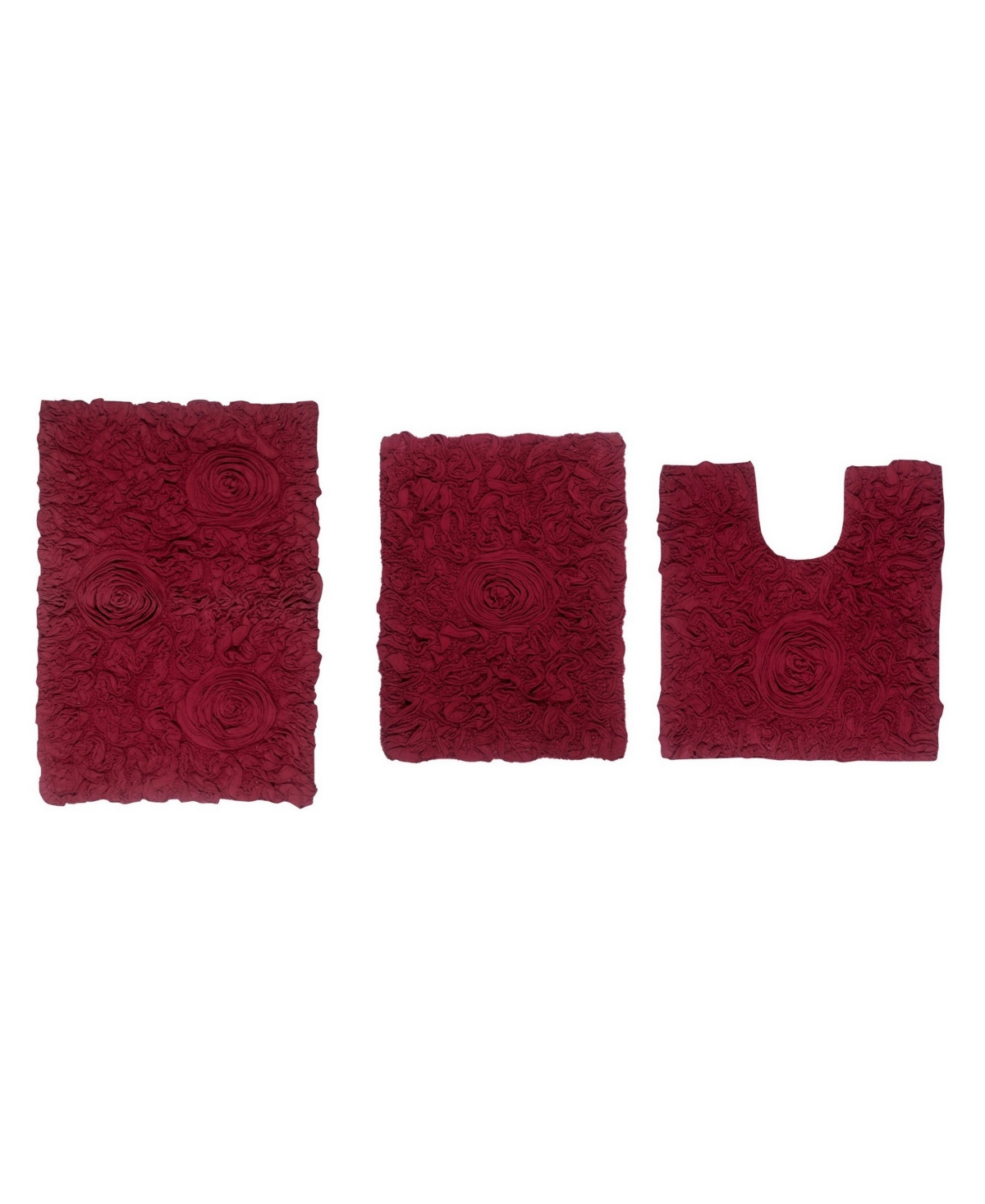Click here for Home Weavers Bell Flower 3-Pc. Bath Rug Set - Red prices