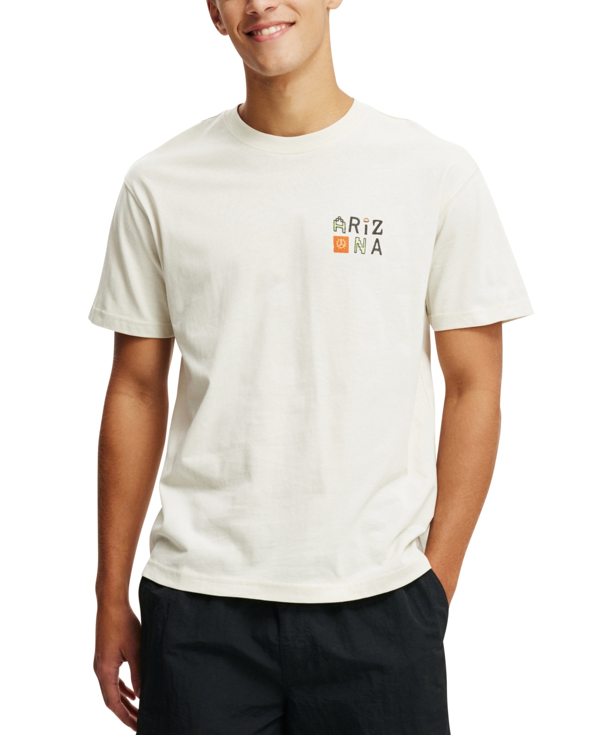 Click here for Cotton On Mens Loose Fit Art T-Shirt - Bone/Arizon... prices