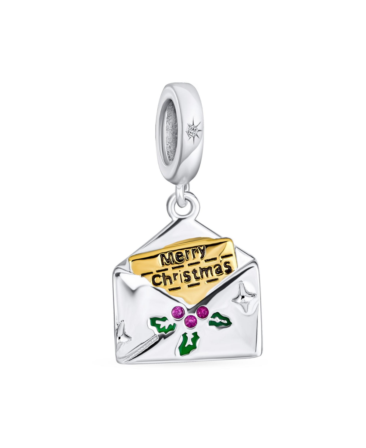 Click here for Bling Jewelry Saying Merry Christmas Holly Envelop... prices