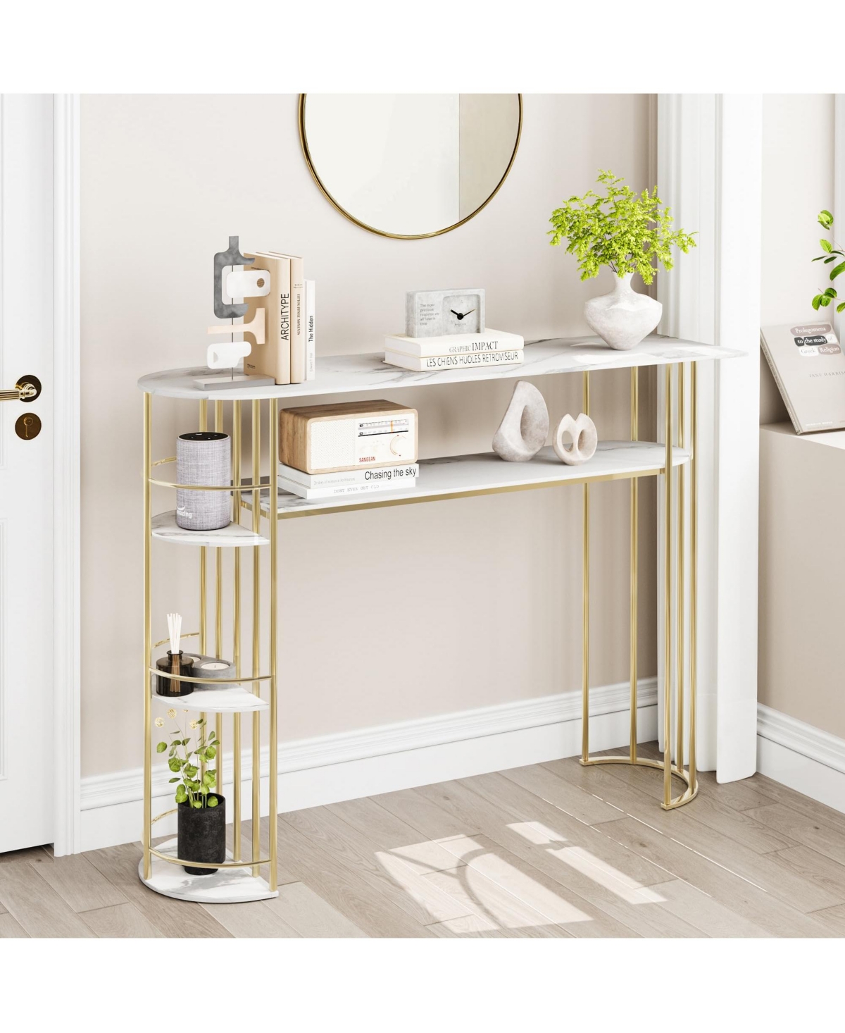 Click here for gaomon Console Table Gold Sofa Tables Narrow Entry... prices