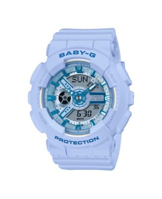 G-Shock Women's Baby-G Blue Resin Watch, 46.3mm, BA110YK-2A - Macy's