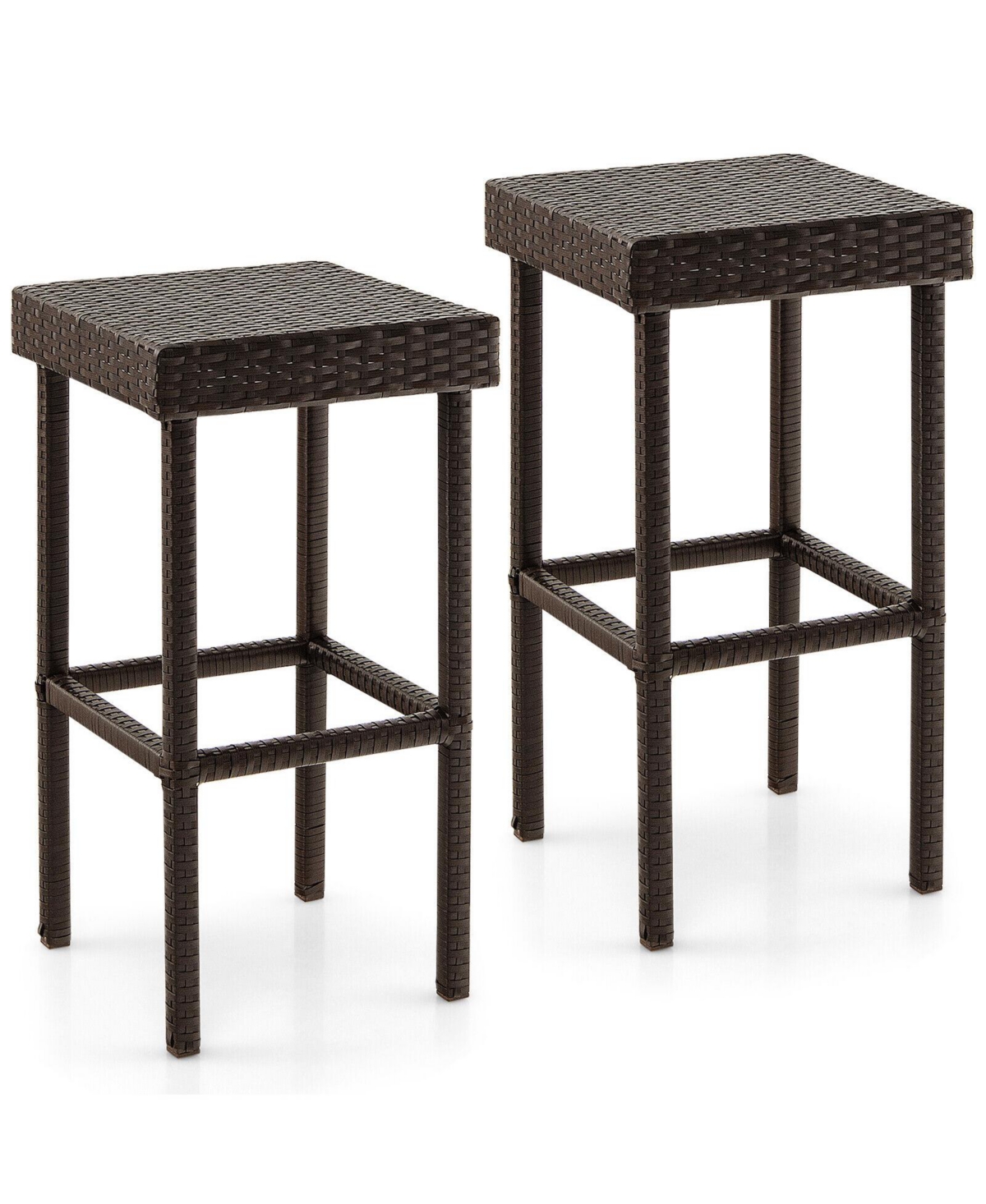 Click here for Gouun 2 Pieces Patio Rattan Wicker Bar Stool Chair... prices