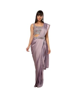 One Minute Saree Petite Neri Silk Ready to Wear Sari - Macy's