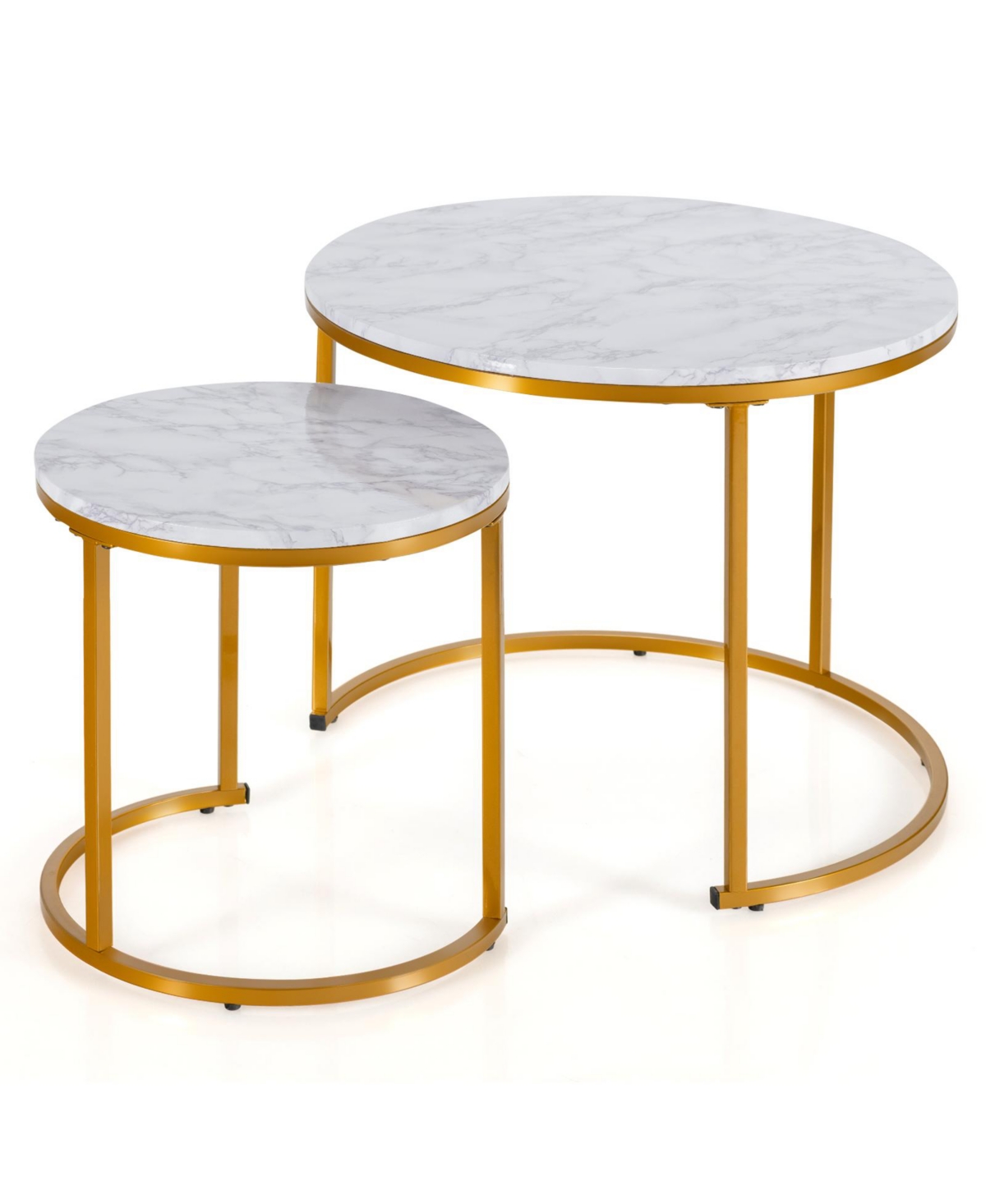 Click here for Gouun Set of 2 Modern Round Stacking Nesting Table... prices