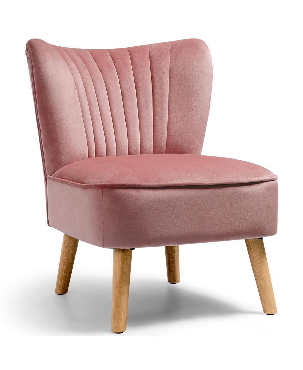 Click here for Gouun Modern Armless Velvet Accent Chair with Wood... prices