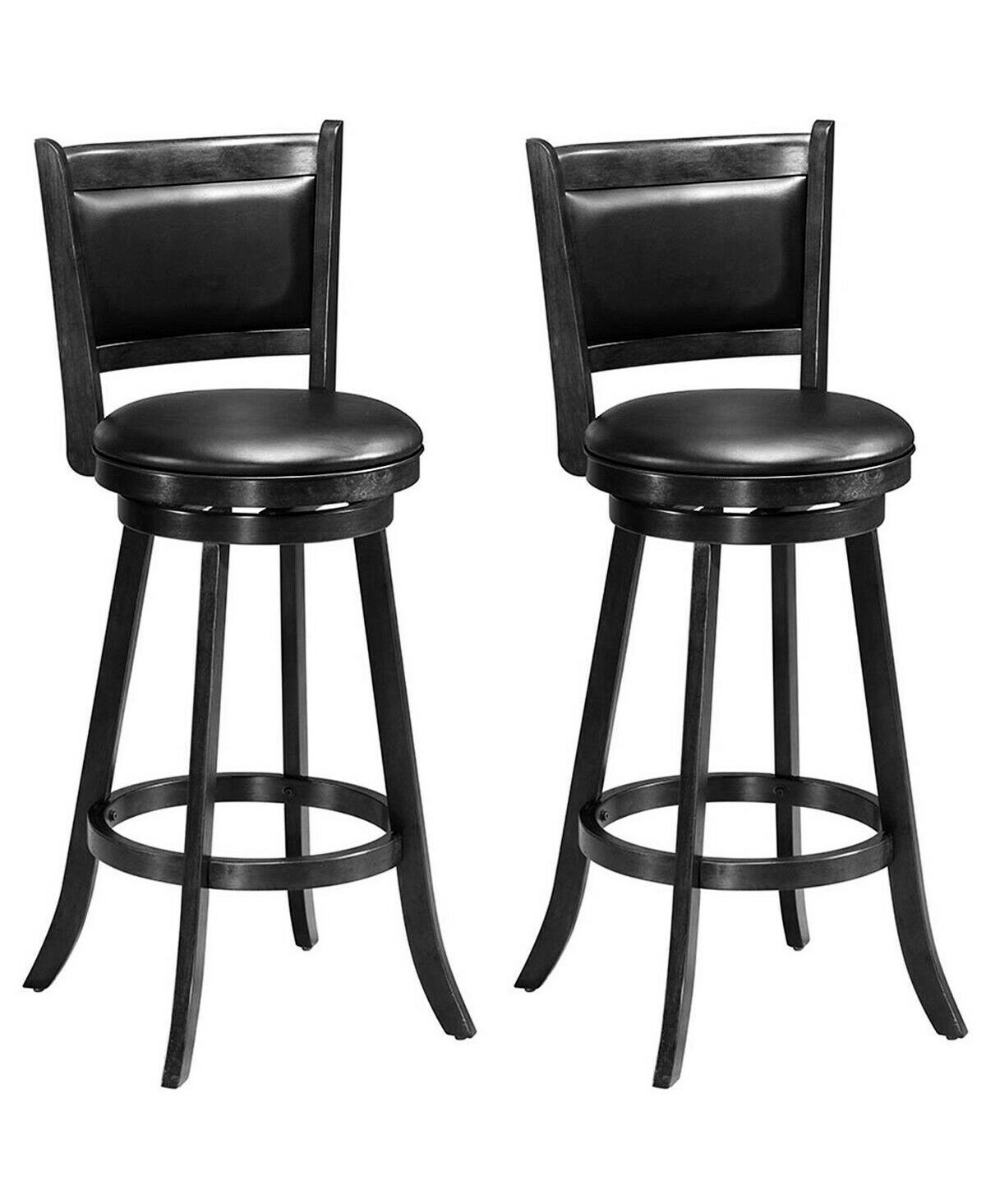 Click here for Gouun Set of 2 29 Inch Swivel Bar Height Stool Woo... prices