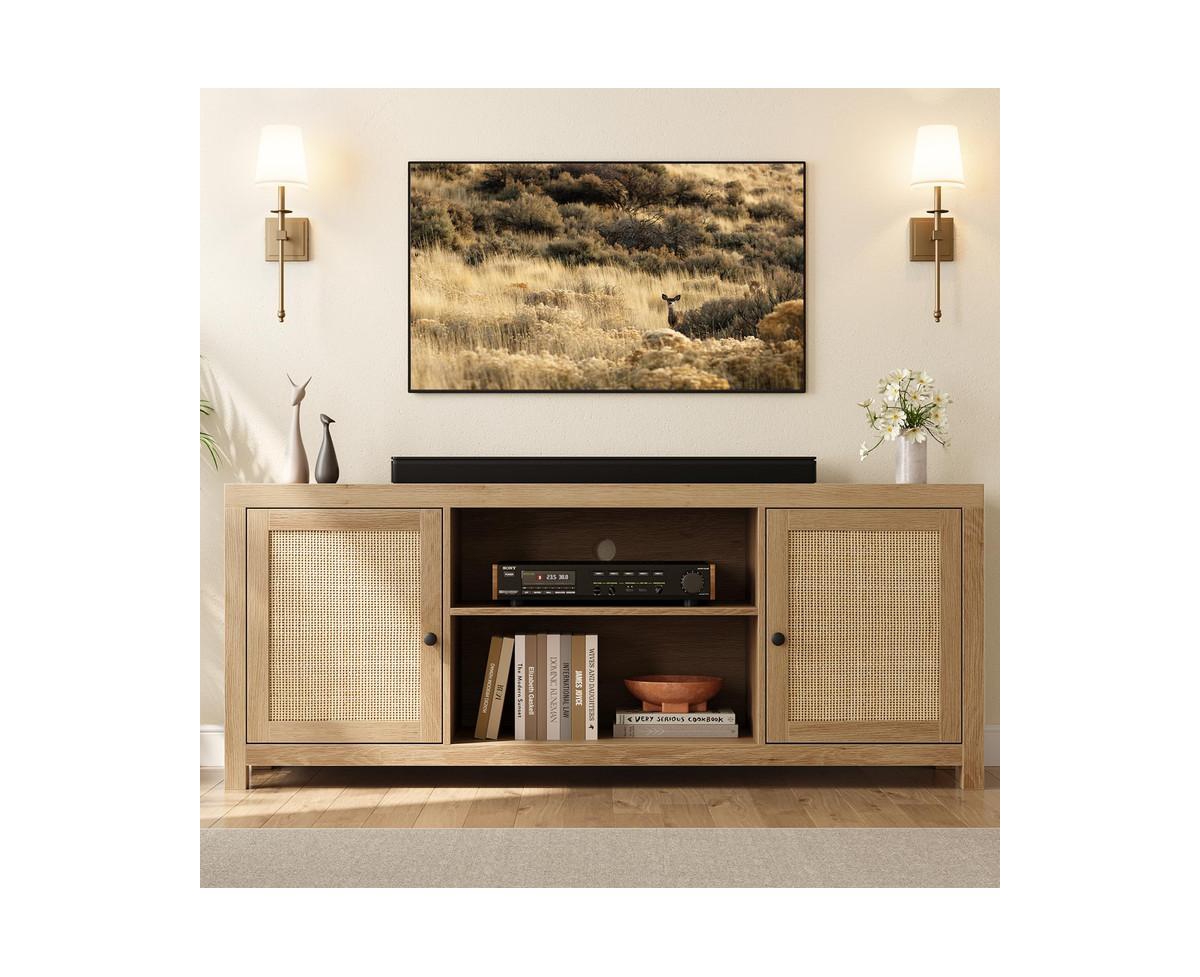 Click here for gaomon Boho Tv Stand for 65 Inch  Rattan Entertain... prices