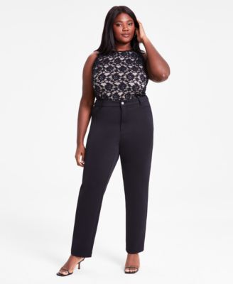 Bar III Plus Size Scuba-Knit Trousers, Exclusively at Macy's - Macy's