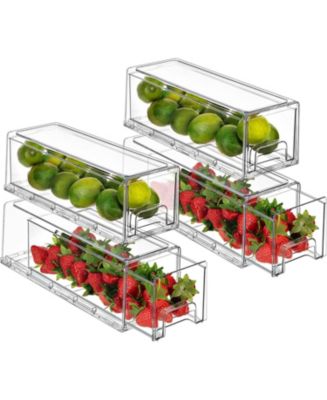 Sorbus 2 Pack Small Clear Stackable Pull-Out Drawers - Organization and ...