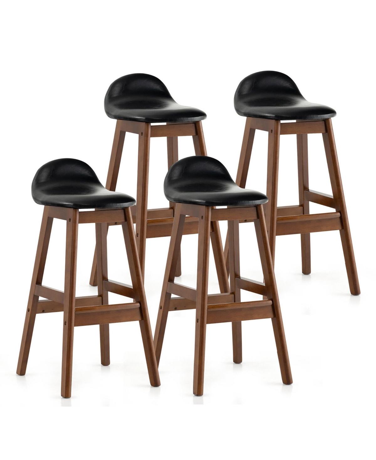 Click here for Gymax Set of 4 Upholstered Pu Leather Barstools 27... prices