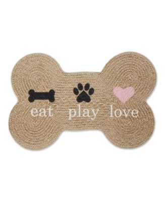 Bone Dry Pet Mat Bone Shape Eat Play Love - Macy's