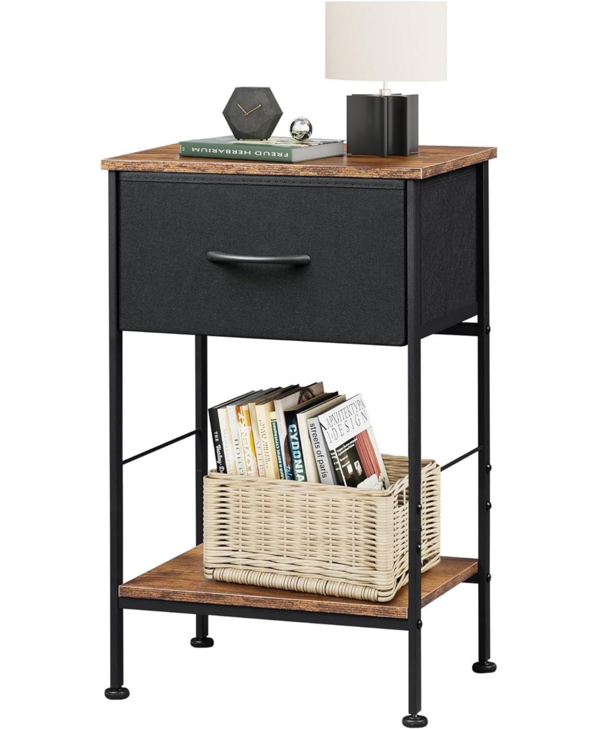 Click here for Wlive Nightstand End Table with Fabric Storage Dra... prices