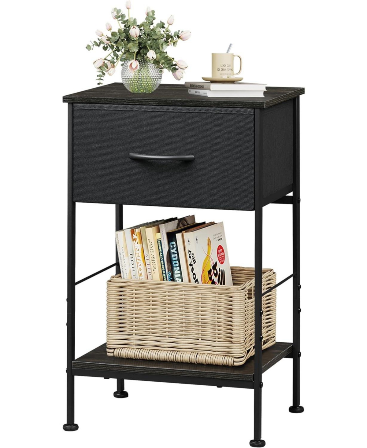 Click here for Wlive Nightstand End Table with Fabric Storage Dra... prices