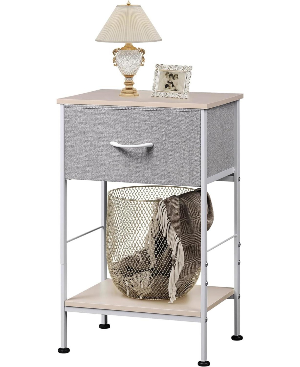 Click here for Wlive Nightstand End Table with Fabric Storage Dra... prices
