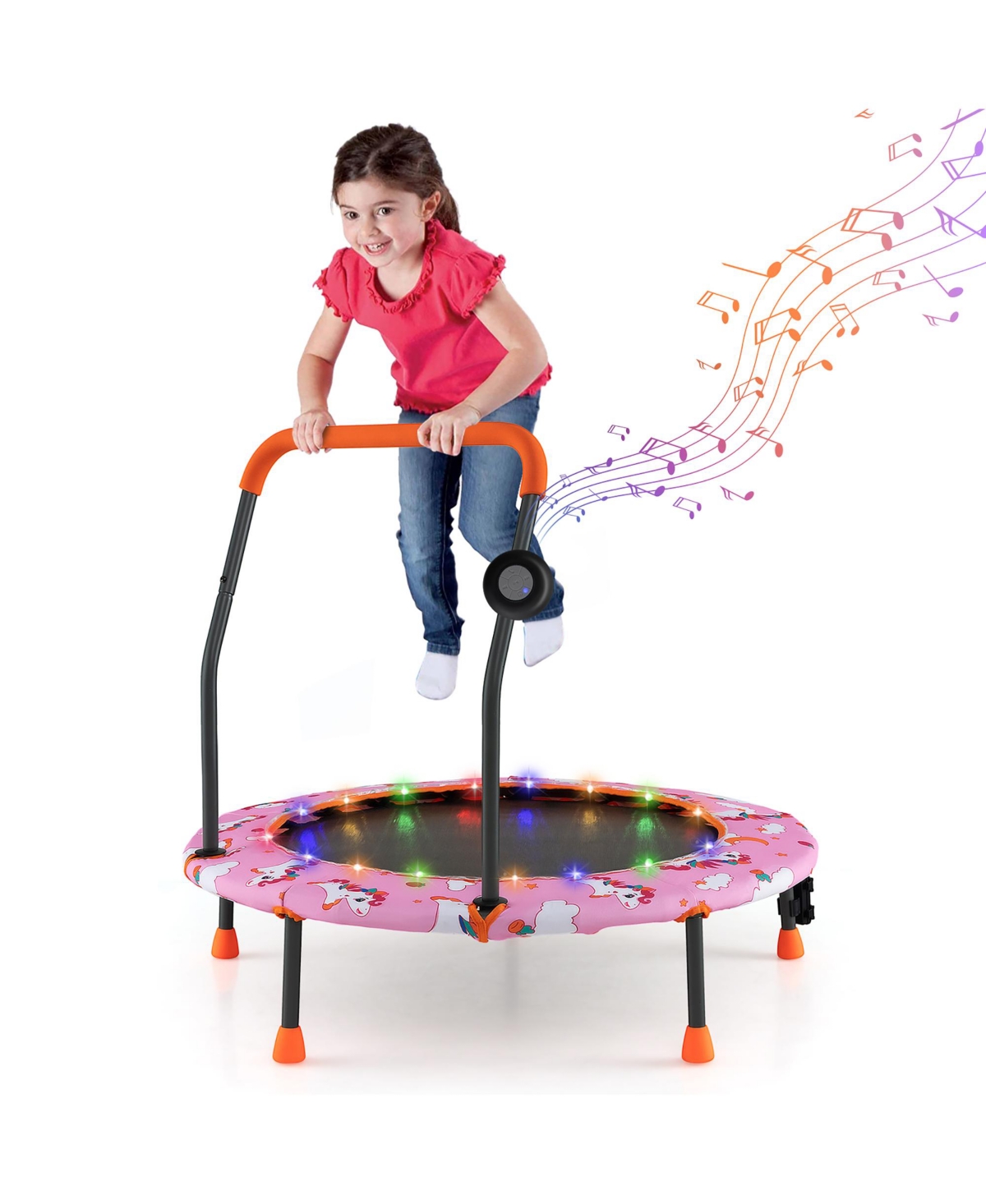 Click here for Gymax 36 Mini Toddler Trampoline w/ Led Bluetooth... prices