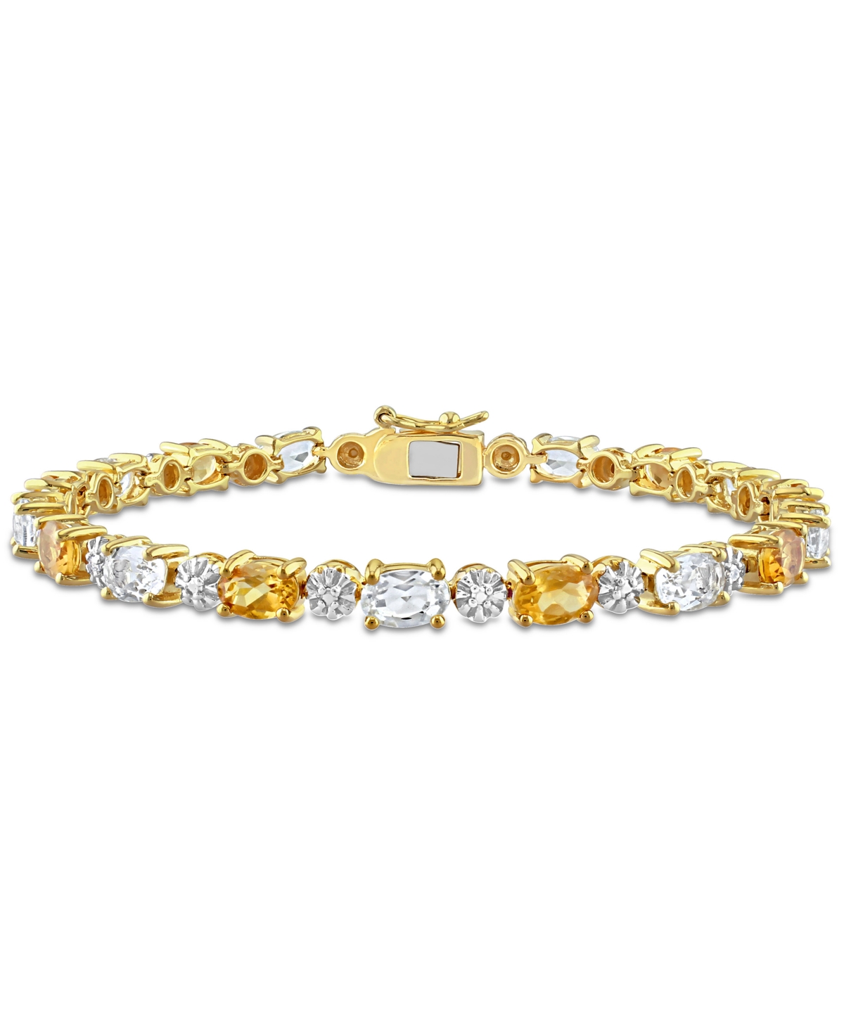 Click here for Citrine (8-1/10 ct. t.w.) & Diamond Accent Link Br... prices