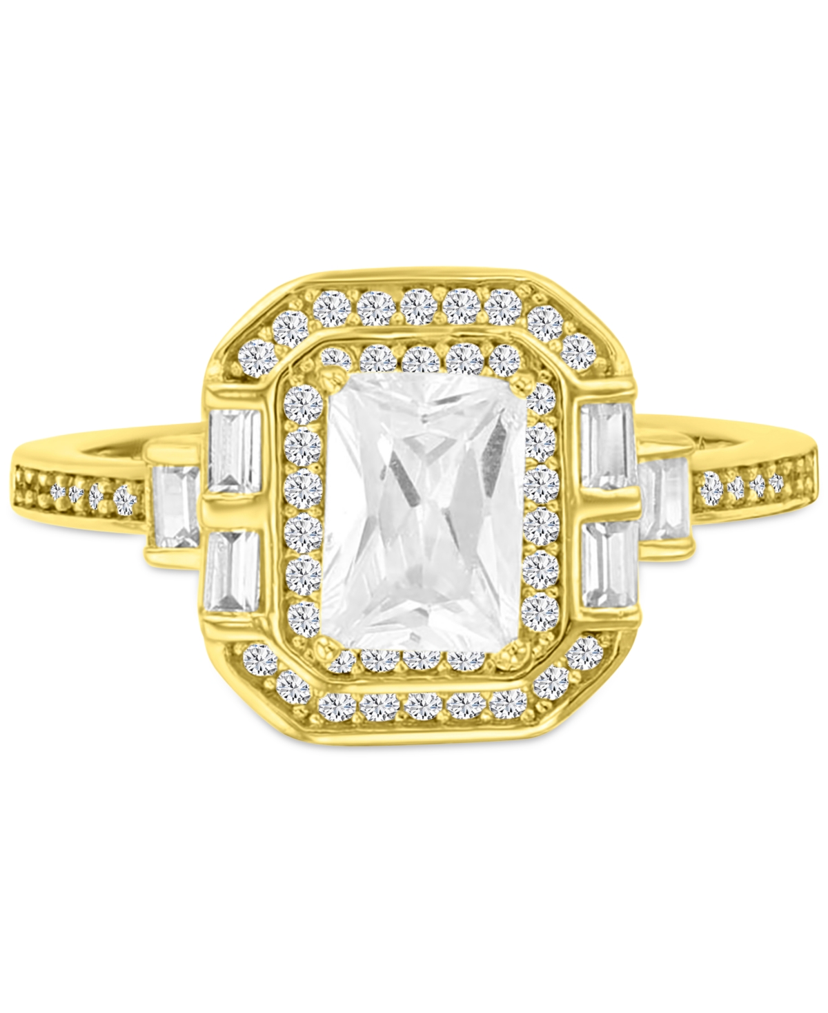 Click here for Cubic Zirconia Mixed Cut Halo Statement Ring in 14... prices