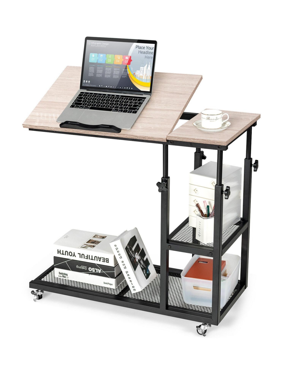 Click here for Gouun Adjustable C-Shaped Bedside Table with Wheel... prices