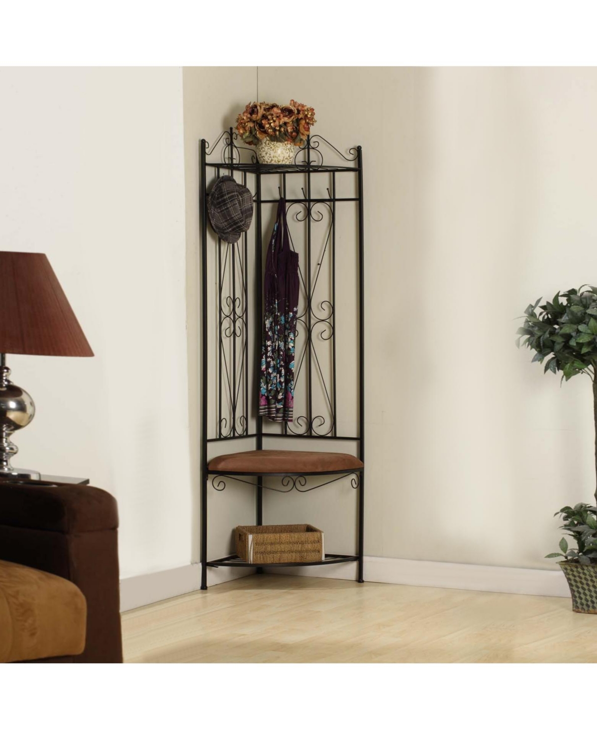 Click here for Kings Brand Furniture Black Metal Corner Entryway... prices
