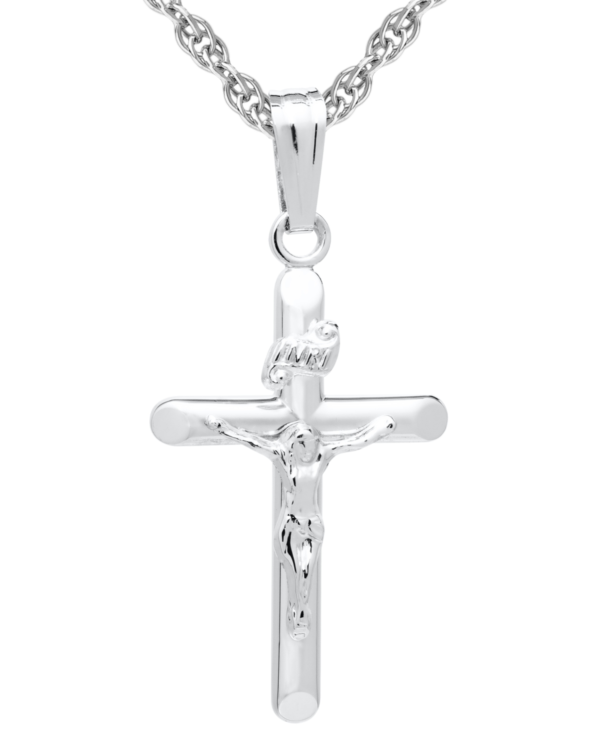 Click here for Polished Three Dimensional Crucifix 18 Pendant Nec... prices