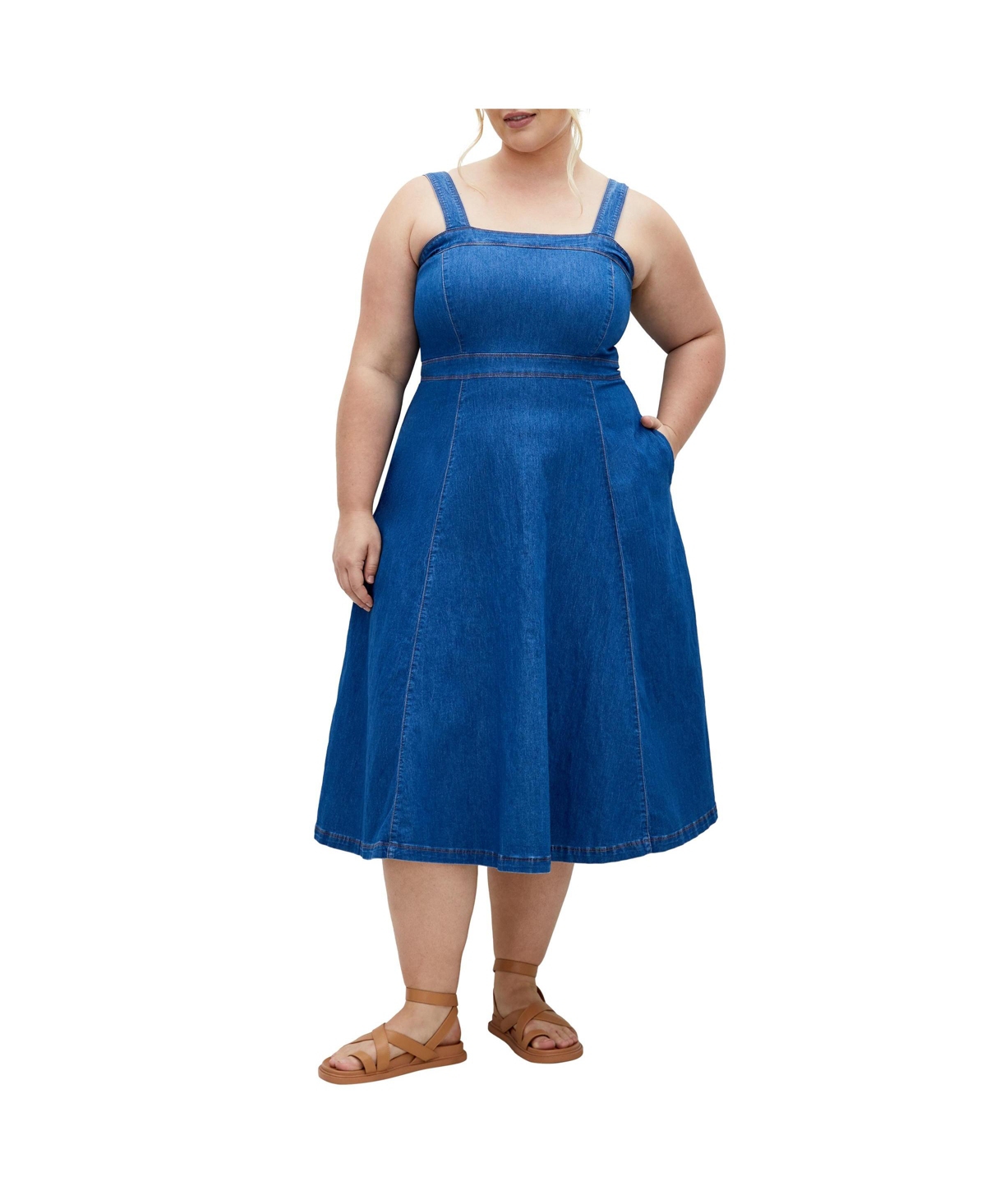 Click here for City Chic Plus Size Averie Dress - Light wash prices
