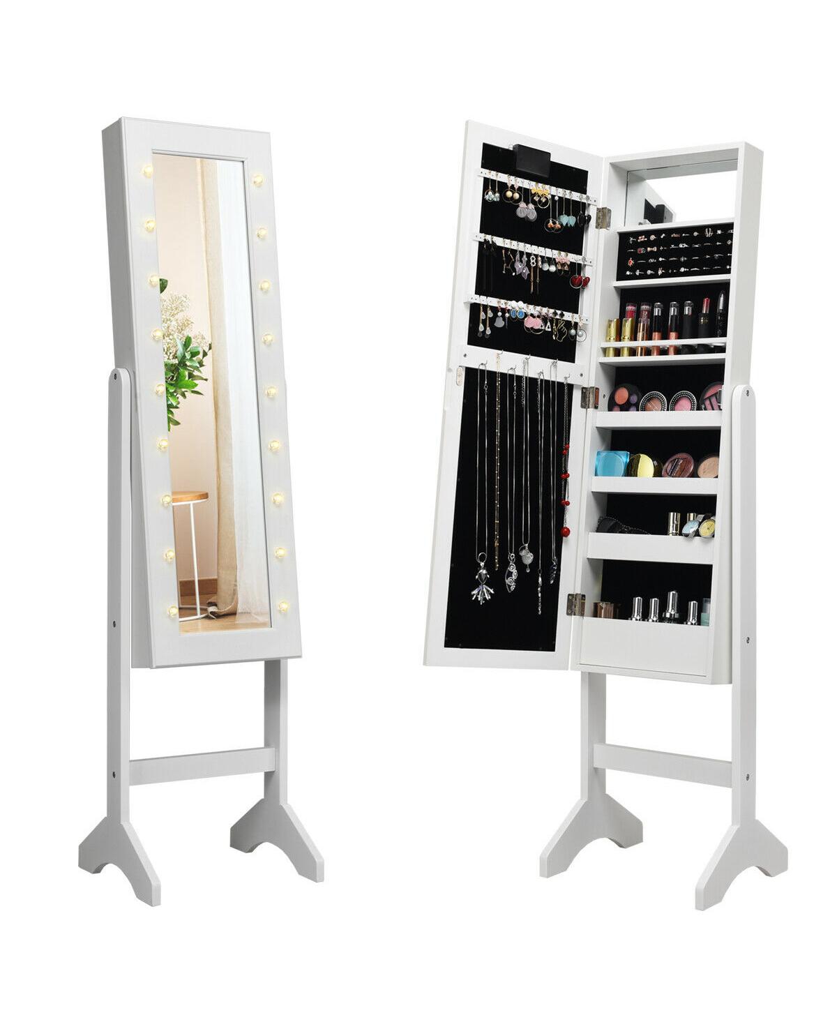 Click here for Mirrored Jewelry Cabinet Armoire Organizer with Le... prices