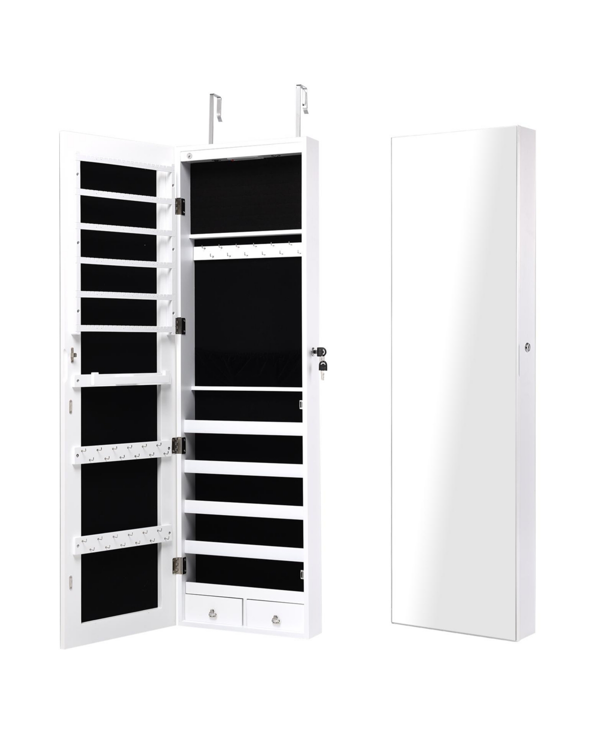 Click here for Gouun Wall and Door Mounted Mirrored Jewelry Cabin... prices