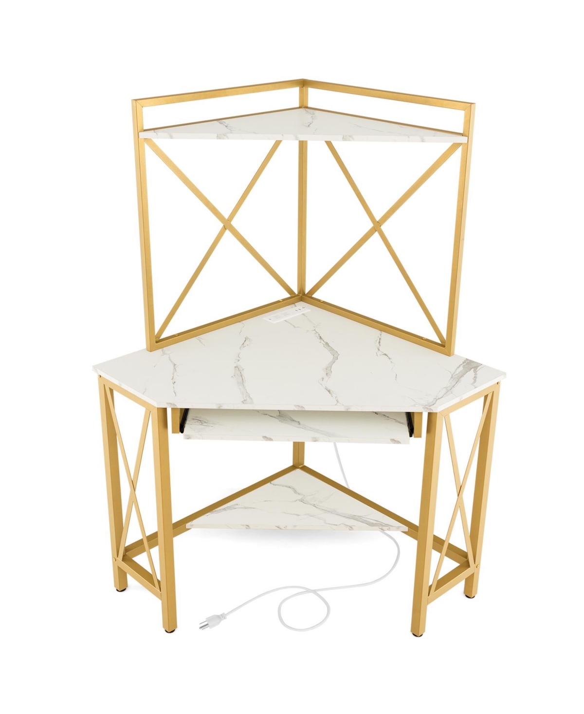 Click here for Gouun Space-Saving Corner Computer Desk with with... prices