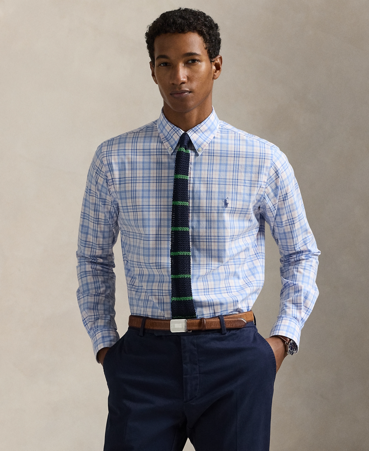 Click here for Polo Ralph Lauren Mens Classic-Fit Gingham Stretch... prices