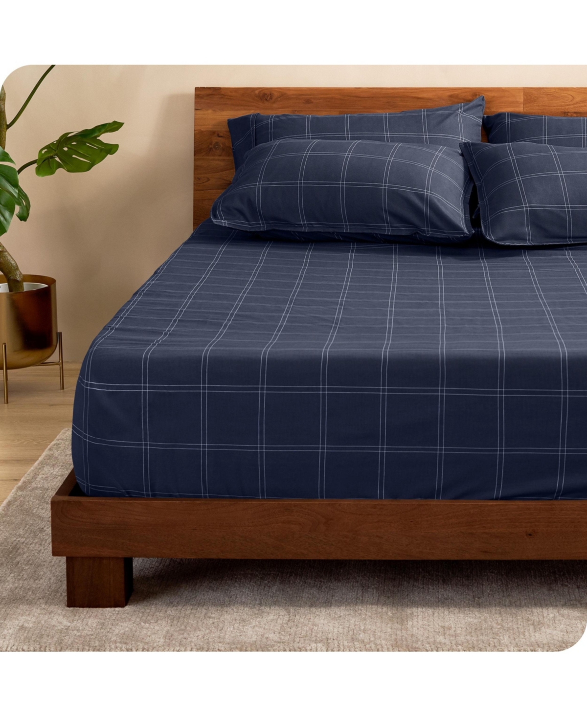 Click here for Bare Home Double Brushed Printed Fitted Sheet - Mo... prices