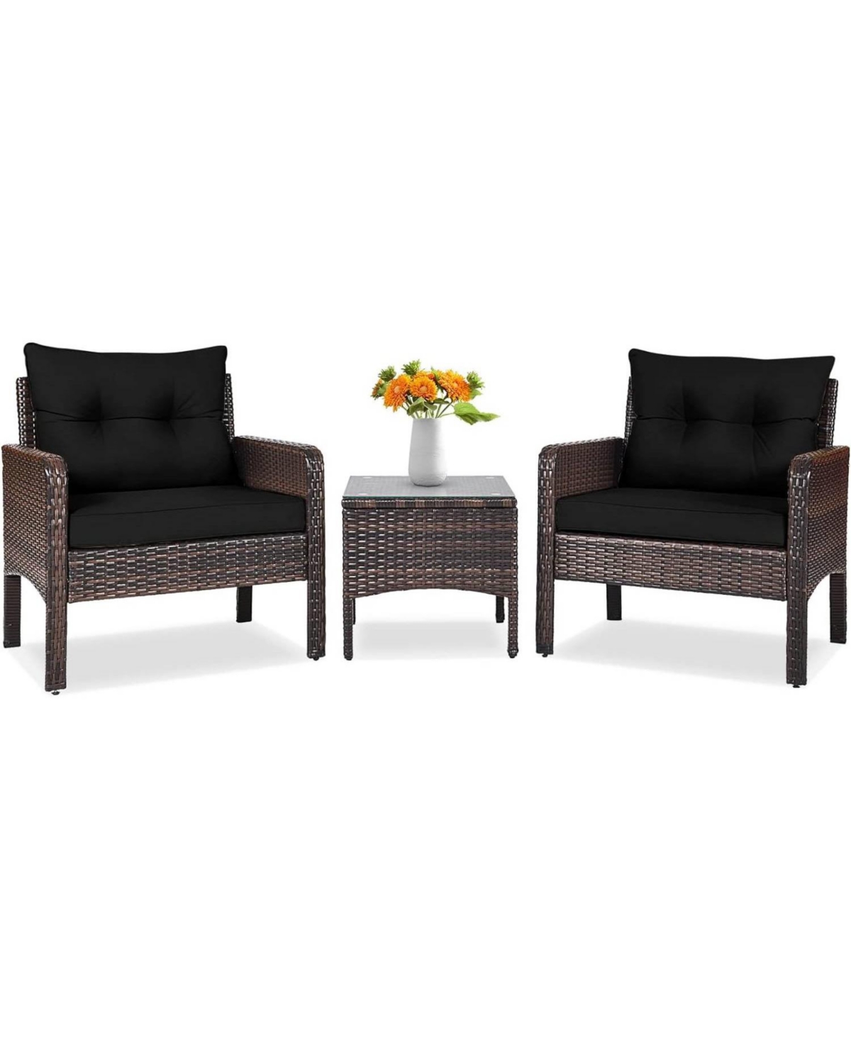 Click here for Slickblue 3-Piece Pe Rattan Outdoor Dining Patio F... prices