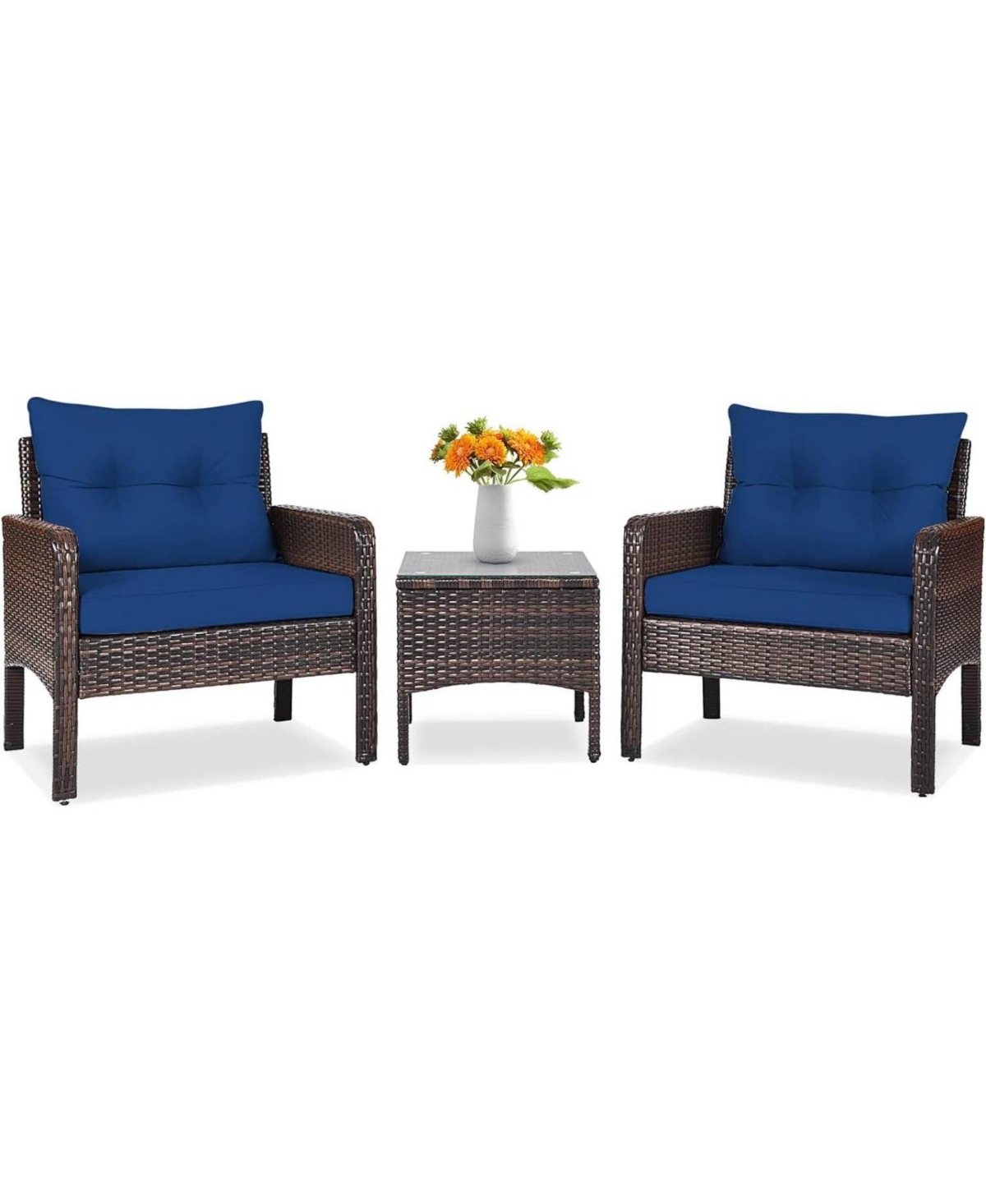 Click here for Slickblue 3-Piece Pe Rattan Outdoor Dining Patio F... prices