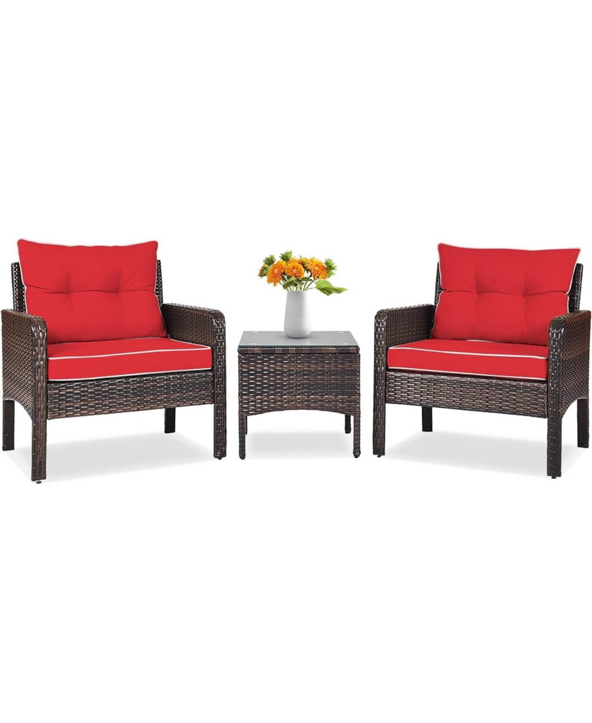 Click here for Slickblue 3-Piece Pe Rattan Outdoor Dining Patio F... prices