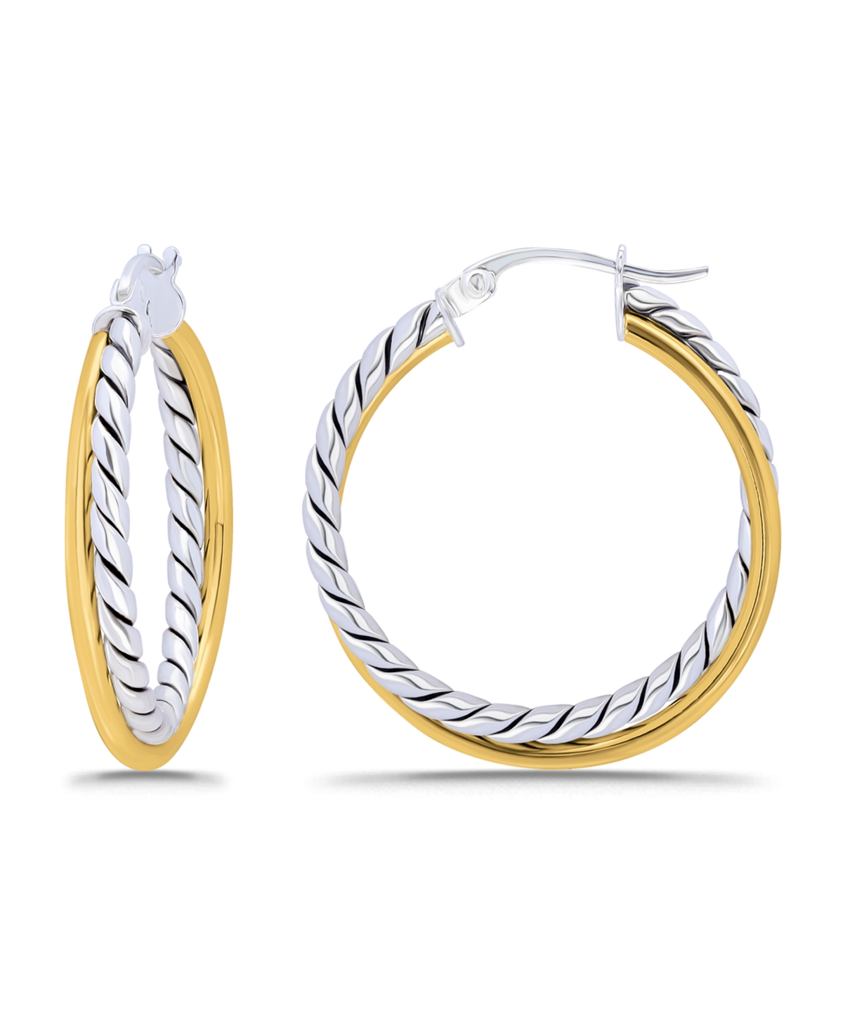 Click here for Macys Oxidized Polish Tubing Click Top Hoop Earrin... prices