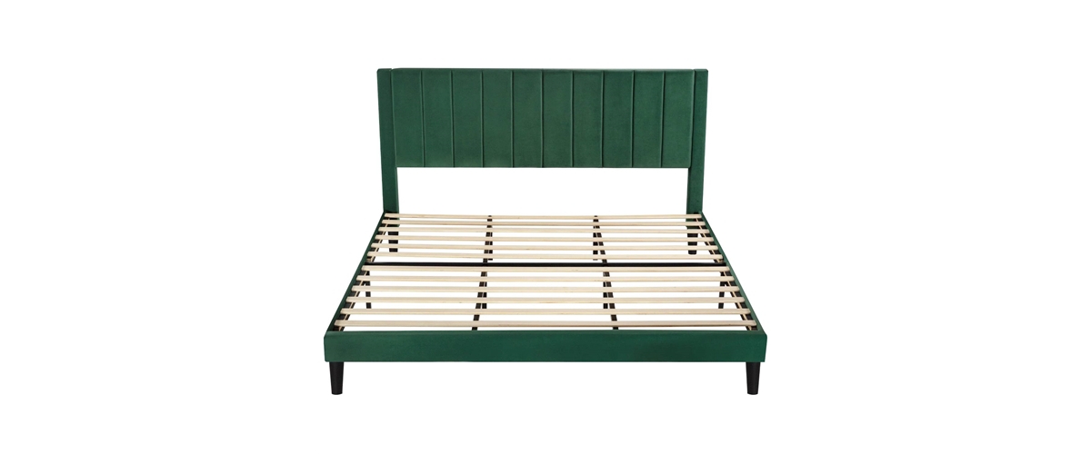 Click here for Velvet Upholstered Platform Bed Frame with Headboa... prices