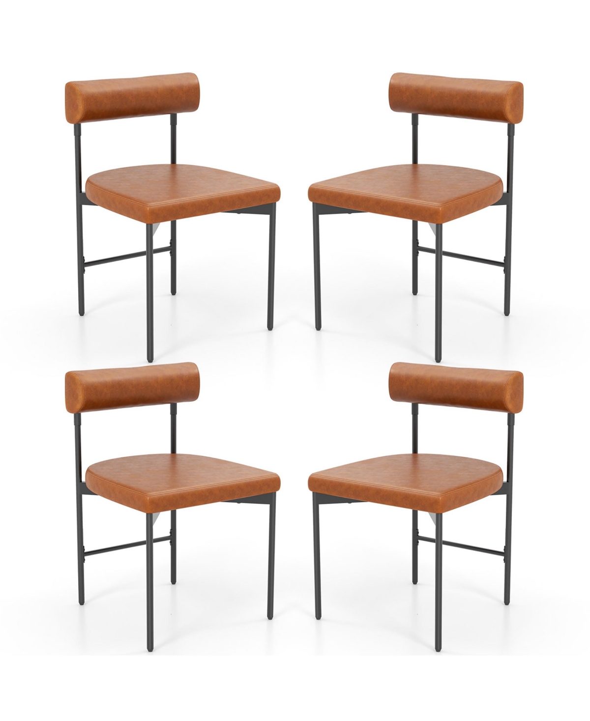 Click here for Gymax Dining Chair Set of 4 Faux Leather Upholster... prices