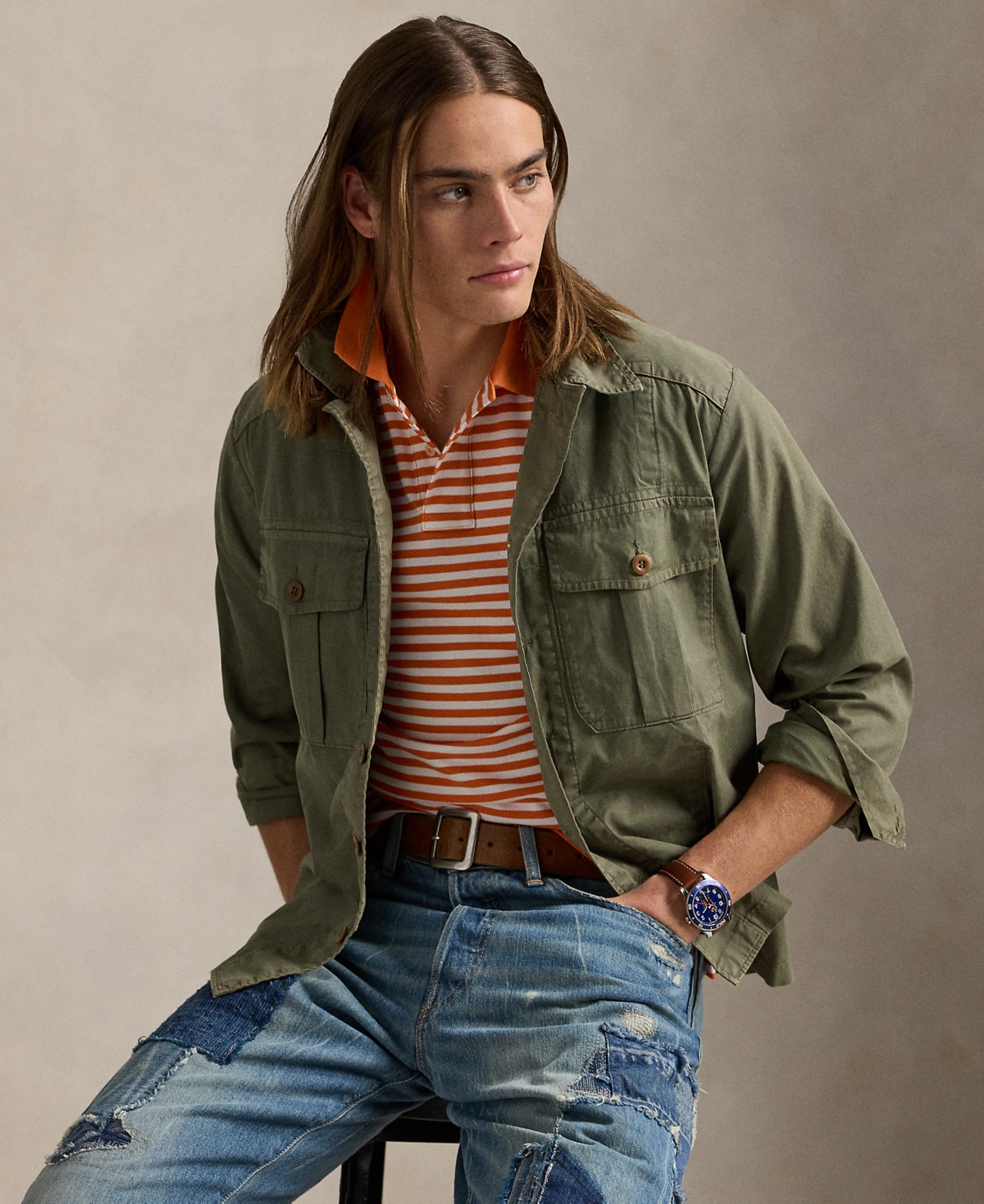 Click here for Polo Ralph Lauren Mens Classic-Fit Striped Mesh Po... prices