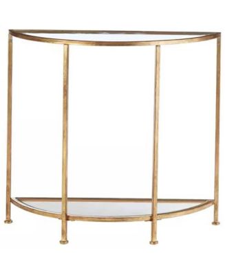Slickblue Half-Circle Entryway Console Table Metal Glass Top Bottom ...